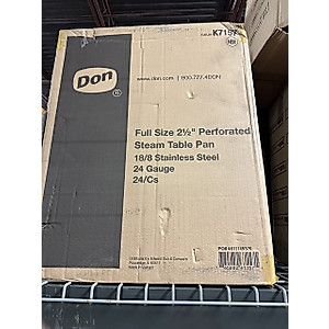 Don Full Size 2 ½” Perforated Steam Table Pan NSF 18/8 Stainless Steel 24 Gauge