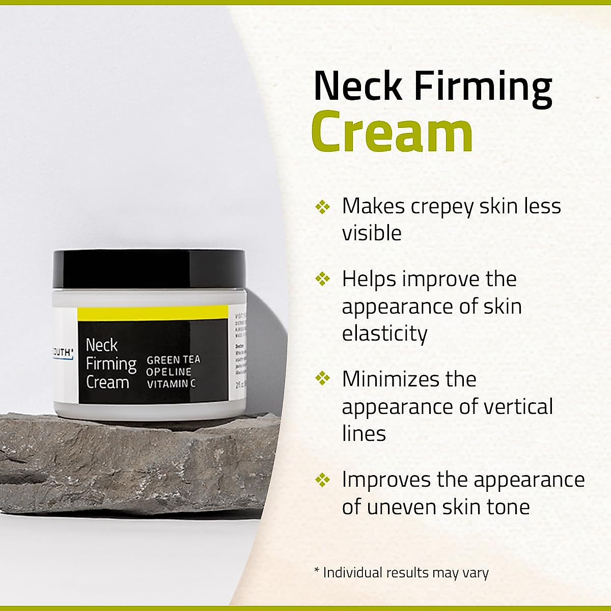 YEOUTH Neck Cream with Vitamin C, Moisturizing Neck Firming Cream for Women and Men, Targeting Decolletage and Double Chin, Cleavage and Chest 2oz