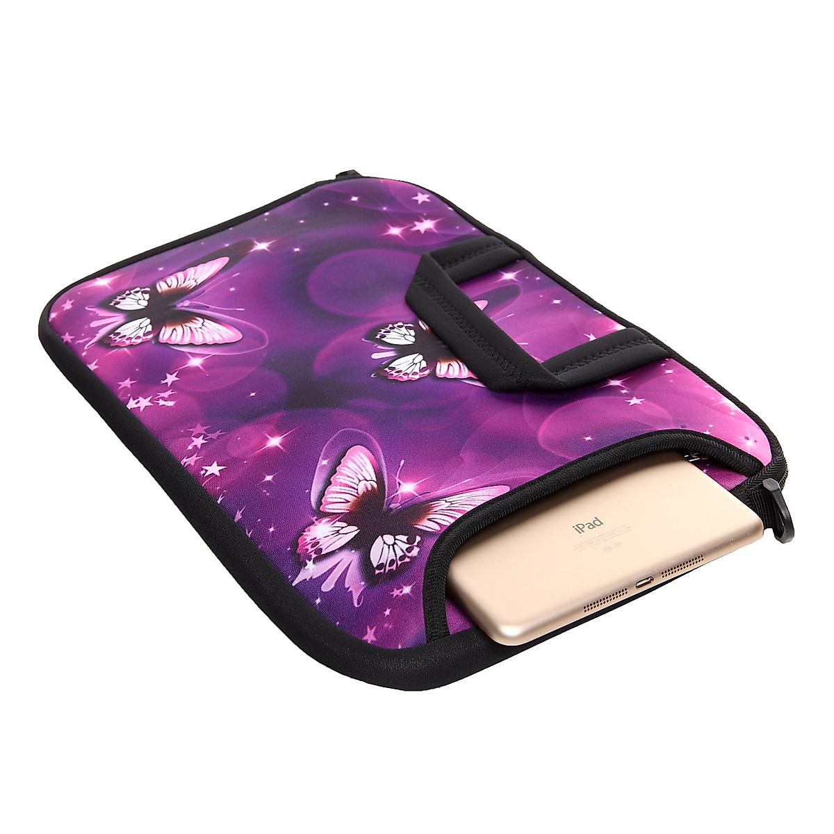 10-Inch Neoprene Laptop Tablet Shoulder Messenger Bag Case Sleeve for 9.7 10 10.1 10.5" Inch Netbook/Ipad Pro/Air (Colourful Butterfly)