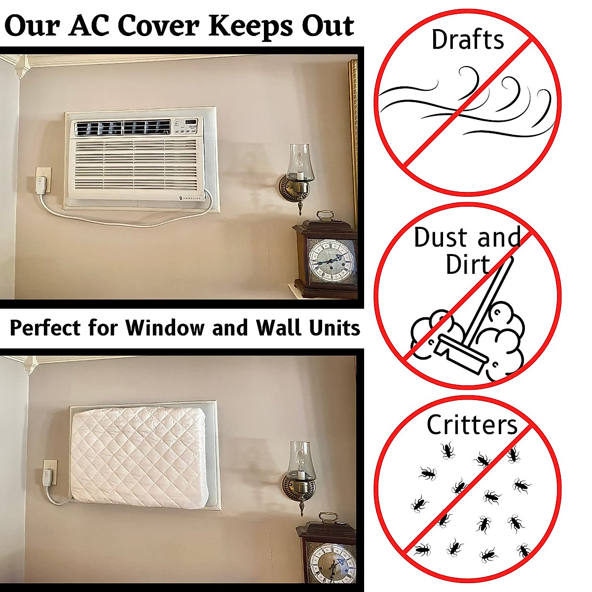 Evelots Air Conditioner Cover-A/C-Window-Indoor-Elastic-Double Insulation-No Air