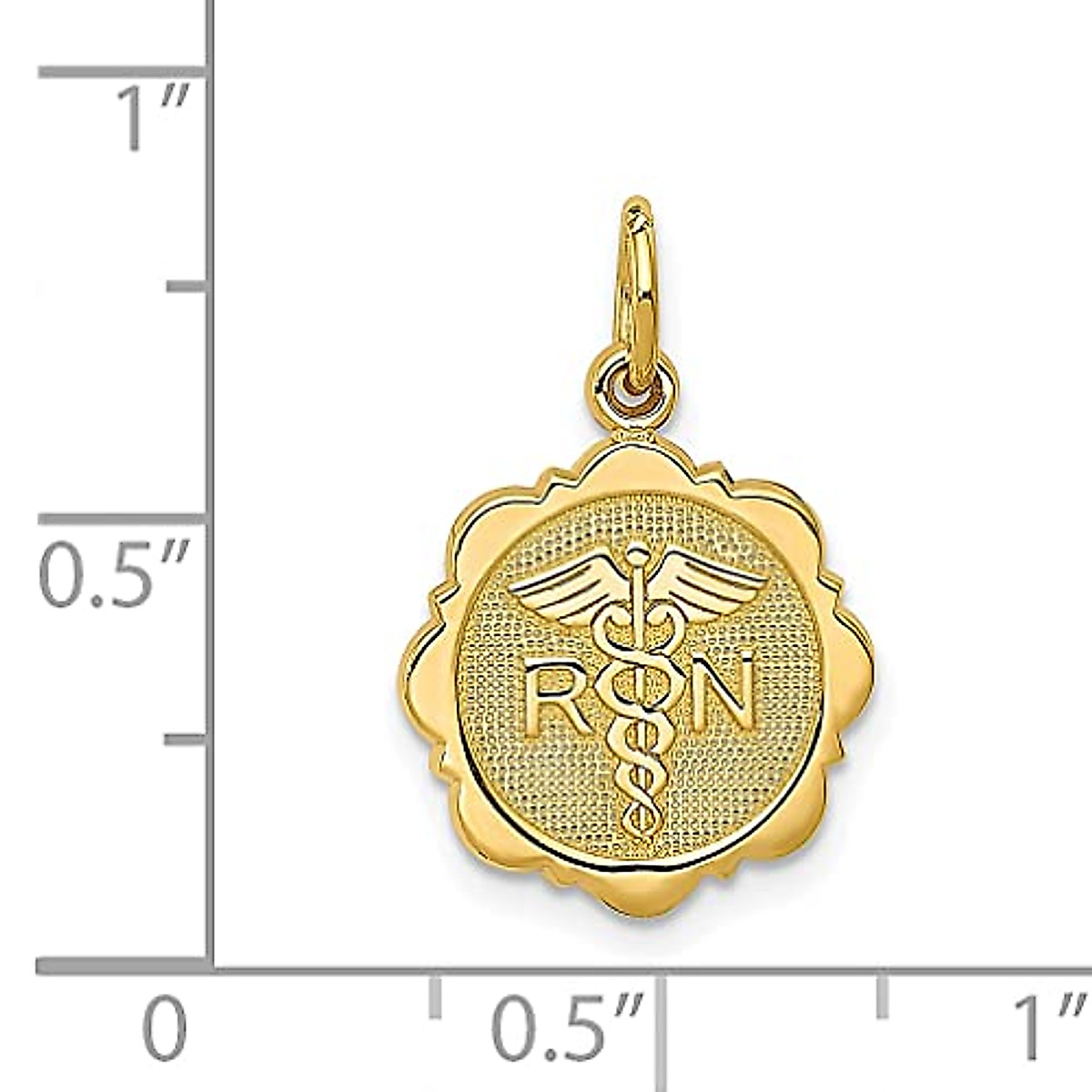 IceCarats 14K Yellow Gold Registered Nurse Caduceus Paramedic Rn Doctor Medical Student Nursing Symbol Necklace Charm Pendant 20mm x 12mm Only