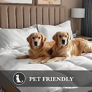 Hotel Grand Pillow Top Mattress Topper King Size - Waterproof Mattress Protector Quilted Fitted Mattress Pad Cover with 8-20 Inch Deep Pocket Down Alternative Fill (78x80 inch, White)