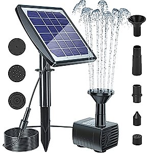 Biling Solar Bird Bath Fountain with Panel, Upgrade 200L/H Solar Fountain Water Pump Kit, Solar Powered Fountain Pump outdoor for Bird Bath Pond Garden Pool Fish Tank Aquarium