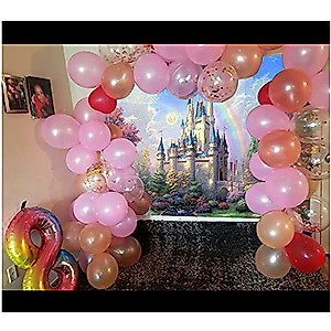 7x5ft Dreamy Castle Photography Backdrop for Kids Fairy Tale Princess and Prince Entertainment or Birthday Party Photo Backgrounds BV043