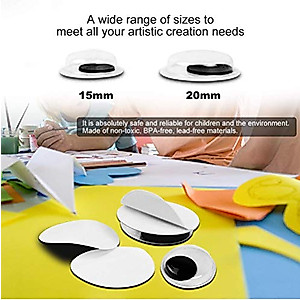 Aibus Pack of 200pcs Googly Eyes Craft Supplies: 0.47in (12mm) 0.49in (15mm), Black Wiggle Googly Eyes with Self-Adhesive