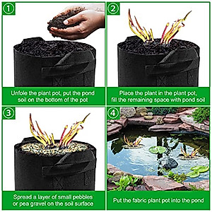 Lily Plant Pots for Pond, 6Pack Aquatic Pond Planter for Pond, Durable Breathe Reusable Fabric Plant Pots for Aquatic Plants, Potato, Carrot, Onion, Flower