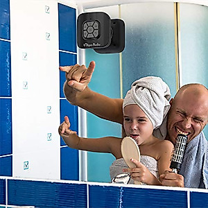 AquaAudio QZ-2Q0H-R3GO Cube Waterproof Bluetooth Wireless Speaker with Suction Cup and Built-in Mic for All Bluetooth Media Devices (Black)