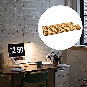 unband Bamboo Keyboard Mouse Wireless Combo Set for Laptop PC Office USB Plug and Play Natural Mice Keyboard Novelty
