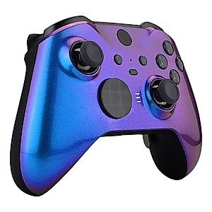 eXtremeRate Chameleon Purple Blue Faceplate Cover, Front Housing Shell Case Replacement Kit for Xbox One Elite Series 2, Xbox Elite 2 Core Controller Model 1797 - Controller NOT Included
