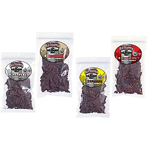 Old Trapper Beef Jerky Peppered, Old Fashioned, Teriyaki, Hot & Spicy 10 oz (4 Variety Pack)