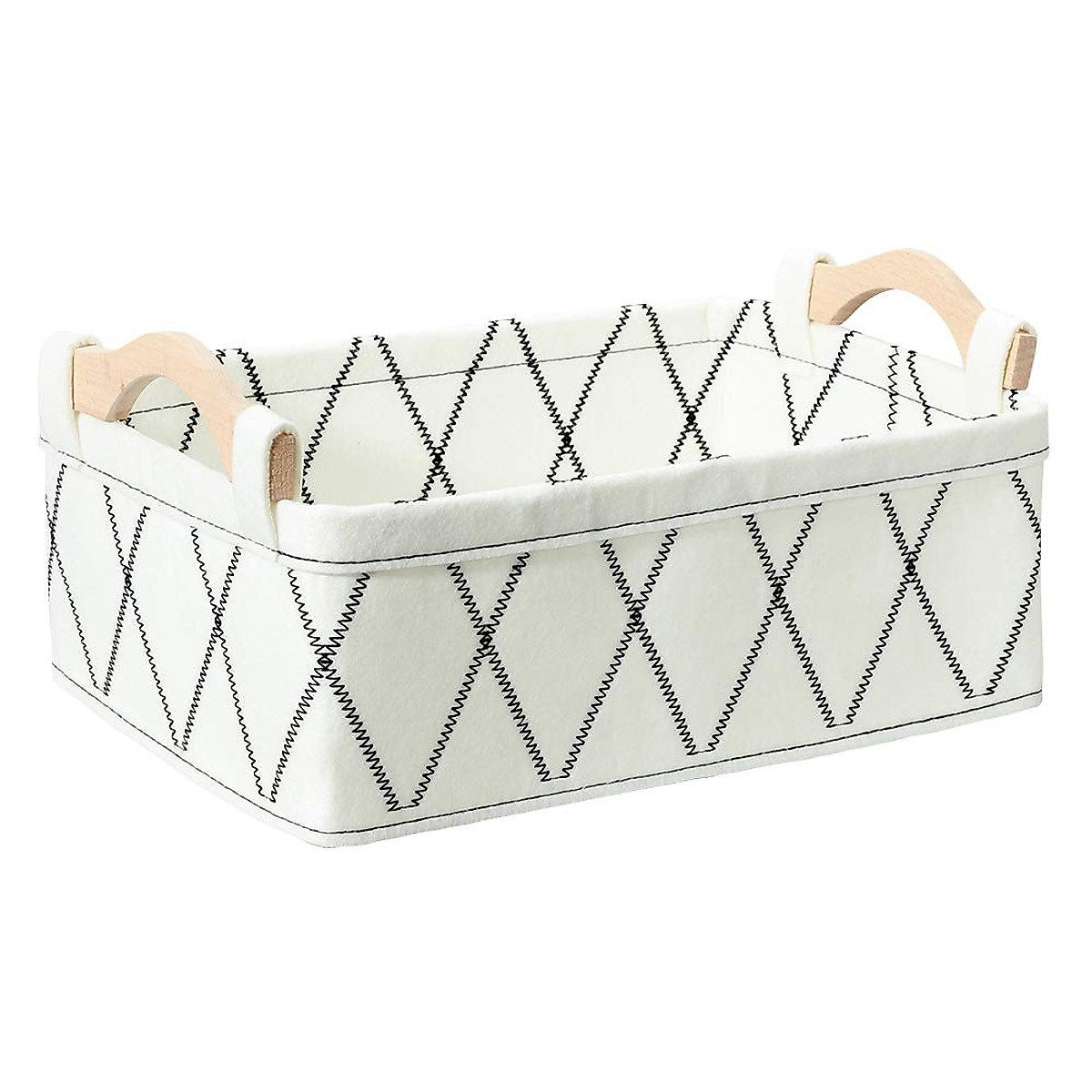 Oubra Small Bin Storage Cube Bins Empty Baskets for Gifts Decorative Baskets for Storage Magazines Books CD DVD Collapsible White Basket