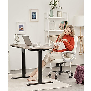 CLATINA Office Computer Desk Chair Executive Mid Back Chair Comfortable Ergonomic Managerial Chair Adjustable PU Leather Home Office Desk Chair Swivel, White 1PK