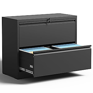 BIZOEIRON Lateral File Cabinet,Steel Storage File Cabinet for Letter/Legal/F4/A4 Size…