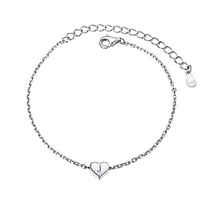 PROSILVER Initial a Heart Silver Charm Bracelet For Women Fashion Braclets Bangle Bracelt Braslet