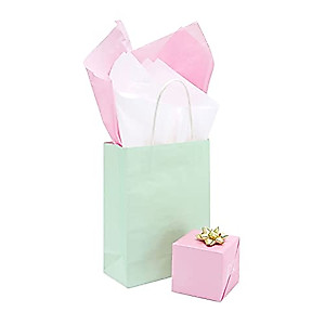 Pink and White Tissue Paper for Gift Wrapping Bags, Metallic Bulk Set (60 Sheets)