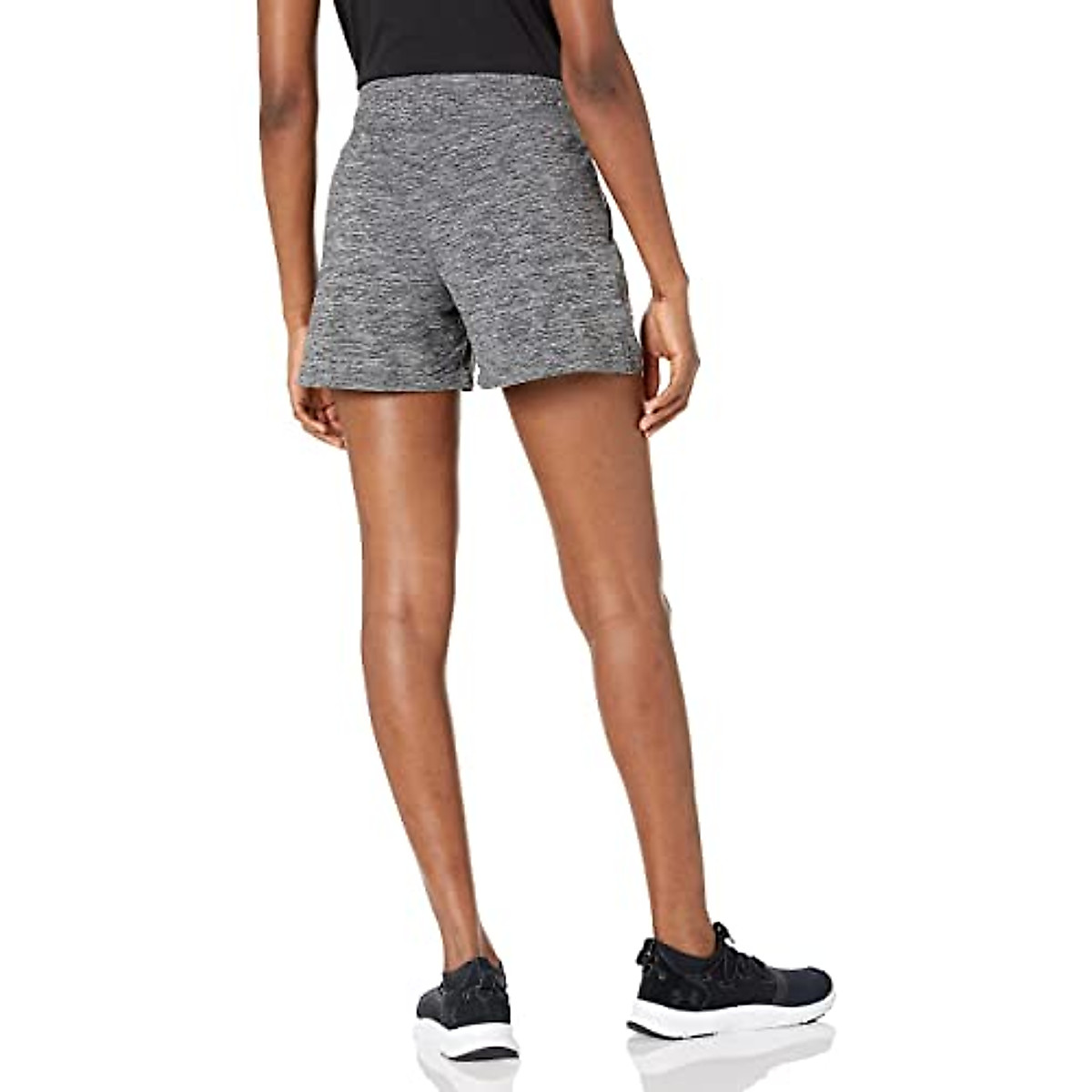 Amazon Essentials Women's Brushed Tech Stretch Short (Available in Plus Size), Dark Grey Space Dye, Medium