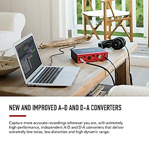 Focusrite Clarett+ 2Pre USB-C Bus-Powered Audio Interface for Music Production, with Two Professional Quality Pre-Amps and Powerful and Transparent Headphone Outputs/Instrument Inputs