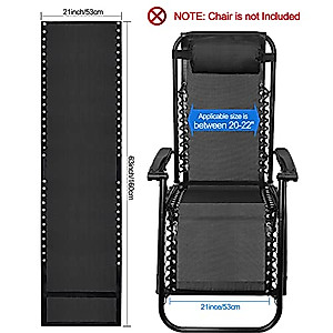 sailimu XL Zero Gravity Chair Replacement Fabric, Hook & Loop Fixed Top Sling Chair Fabric, Oversize Anti-Gravity Folding Lounge Repair Cloth Part for Outdoor Patio Beach Pool Lawn 63x21 Inches