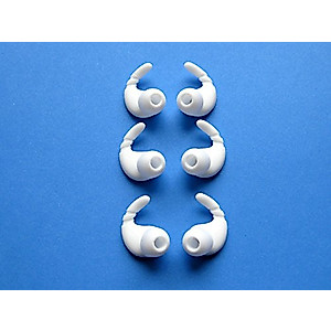 6pcs (W-NSTB) Left and Right Side Stabilizers Wing Fins Adapters Eartips Compatible with Sennheiser (M2 IE) Momentum I and G, HD1, HD1 Free and IE, CX, CXC, CXL, OCX, MM Series in Ear Earphones