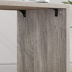 HSH 360° Rotating L Shaped Computer Desk with 3 Drawers and 2 Shelves, Home Office Swivel Desk for Work Writing Study Gaming, Reversible Wood Corner Desk with Storage Cabinet, Light Grey Oak, 55 Inch