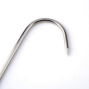 HONSHEN 8 Inch 6mm Meat Hook S-Hooks Stainless Steel Meat Hooks for Hanging Processing Butcher Hook 4Pack (Meat Hooks 6mm 8inch)