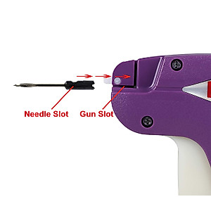 PAG Standard Tagging Gun Price Tag Attacher Gun for Clothing with 5 Needles and 2000 2" Barbs Fasteners, Purple
