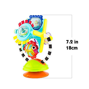 Sassy Fishy Fascination Station 2-in-1 Suction Cup High Chair Toy | Developmental Tray Toy for Early Learning | for Ages 6 Months and Up