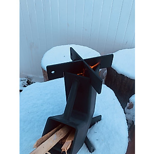 Rocket Stove With Removable Top Grill And Legs