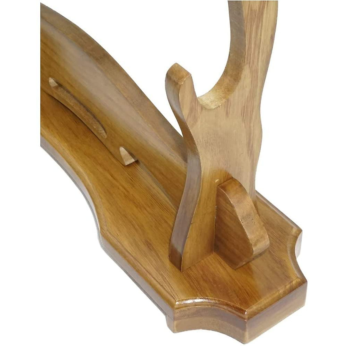 LUCKNIGHT Display Stand 2- Tier Solid Wood Sword Stand Horizontal Display Rack Samurai Sword Wakizashi Holder Floor Stand Sword Stand