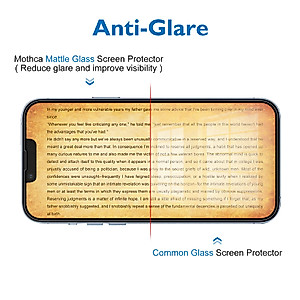 Mothca Matte Glass Screen Protector for iPhone 14 Plus/iPhone 13 Pro Max 6.7-inch Anti-Glare & Anti-Fingerprint Tempered Glass Full Screen Case Friendly Easy to Install Bubble Free Film Smooth as Silk