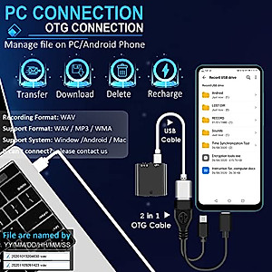 Hfuear 16GB Voice Recorder, Voice Activated Recorder with 192 Hours Recording Capacity, 24 Hours Battery Time, Portable Digital Voice Recorder MP3 Recorder for Lecture Meetings Interview