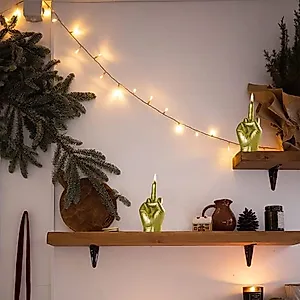 LPUSA 2 Pieces Middle Finger Candles Danish Pastel Room Aesthetic Aromatherapy Natural Soy Wax Decorative Candle for Bedroom Bathroom Wedding(Silver)