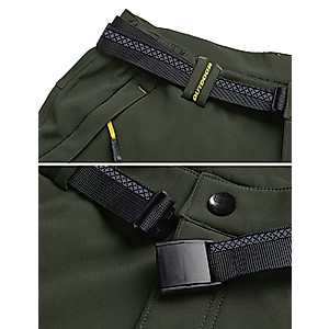 MAGCOMSEN Hiking Pants Mens Winter Pants Thick Pants Camping Pants Fleece Lined Pants Snow Pants Men Green