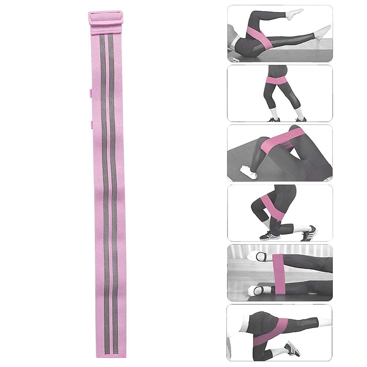 Adjustable Hip Resistance Band, Qiilu Unisex Adjustable Hip Resistance Band Hip Resistance Band Loop Circle Gym Yoga Fitness Exercise(Pink)