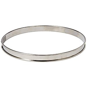 Matfer Bourgeat 371615 Plain Stainless Steel Tart Ring, 9.5" Diameter