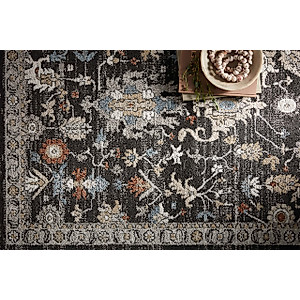 Loloi II Odette Collection ODT-04 Charcoal/Multi 5'-3" x 7'-9" Area Rug
