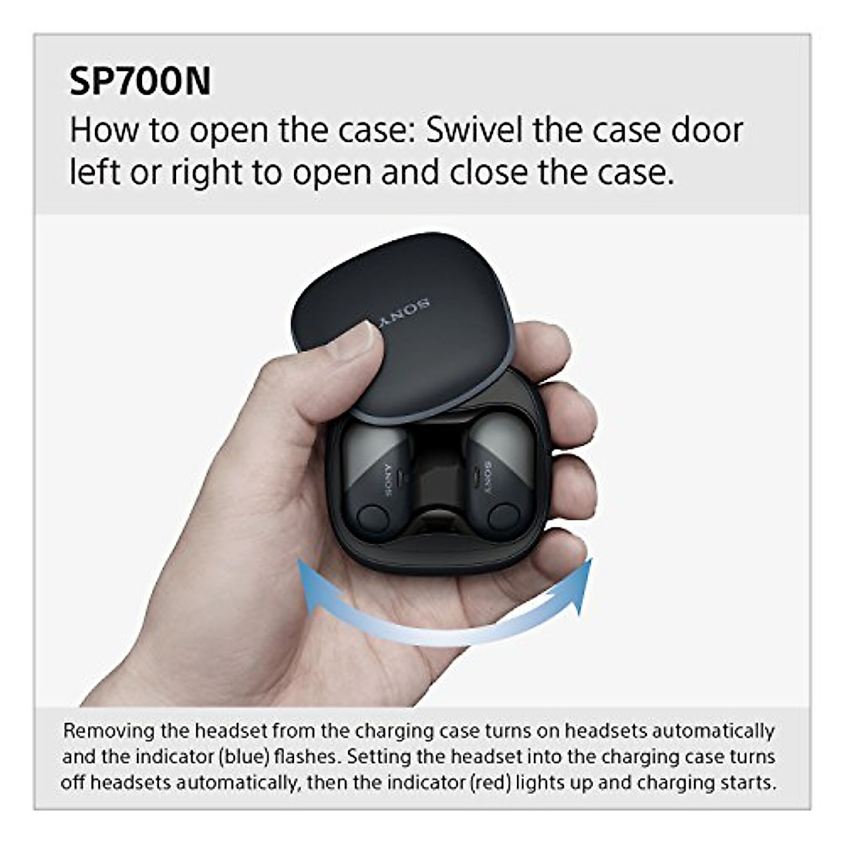 Sony Wireless Bluetooth In Ear Headphones: Noise Cancelling Sports Workout Ear Buds for Exercise and Running - Cordless, Sweatproof Sport Earphones, Built-In Microphone, EXTRA BASS –Black WF-SP700N/B