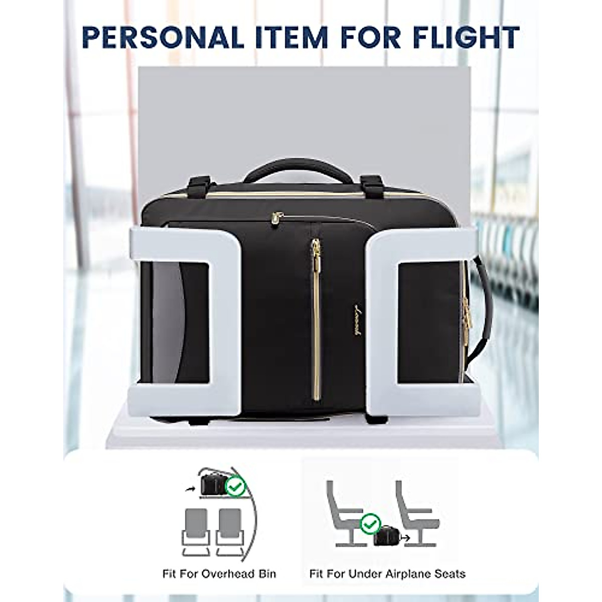 LOVEVOOK Travel Backpack for Women Men as Personal Item Flight Approved, 40L Luggage Carry On Backpack, 17.3inch Large Daypack Laptop Waterproof Outdoor Sports with 3 Packing Cubes, Black