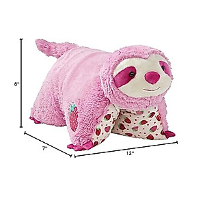 Pillow Pets 18” Sweet Scented Strawberry Sloth Stuffed Animal Plush Toy, Multicolor