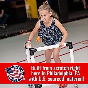 Original Skate Mate Trainer For Kids - USA-Made Durable PVC Roller Skate Trainer For Kids Under 4ft. Tall - Lightweight and Easy to Carry Skate Mate For Roller Skating (White and Black)