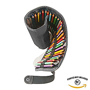 Speedball Canvas Roll Up Pencil Case, Black W/Black Trim, Holds Up To 36 Pencils