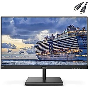 PHILIPS 27 Inch 2021 Computer Monitors Frameless Monitor, 27" Full HD IPS, 124% sRGB, FreeSync 75Hz, VESA, 4ms Response Time, VGA, HDMI, Black w/ 4K HDMI (1-Pack)