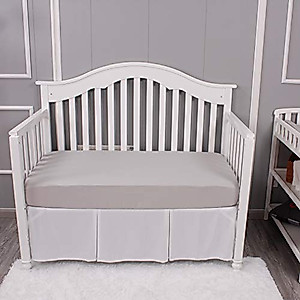 Belsden 3 Pack Soft Waterproof Crib Sheets, Wipeable Machine Washable Crib and Toddler Mattress Pad Cover, Fitted Microfiber Baby Boy Sheets Set, 28’’x 52’’, Light Grey & Dark Grey & Black