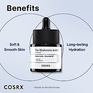 COSRX Pure Sodium Hyaluronic Acid 3% Serum, Hydration & Moisture Boosting Facial Serum for Fine Lines & Wrinkles, Plump & Repair Dry Skin, 0.67 fl.oz/20 ml, Not Tested on Animals, No Artificial Fragrance, Korean Skincare