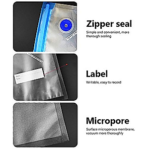 Vacuum Sealer Zipper Bags Sous Vide bags for food BPA Free Reusable Resealable with Air Valve Double Layers Food Storage 3 Sizes15 Pcs