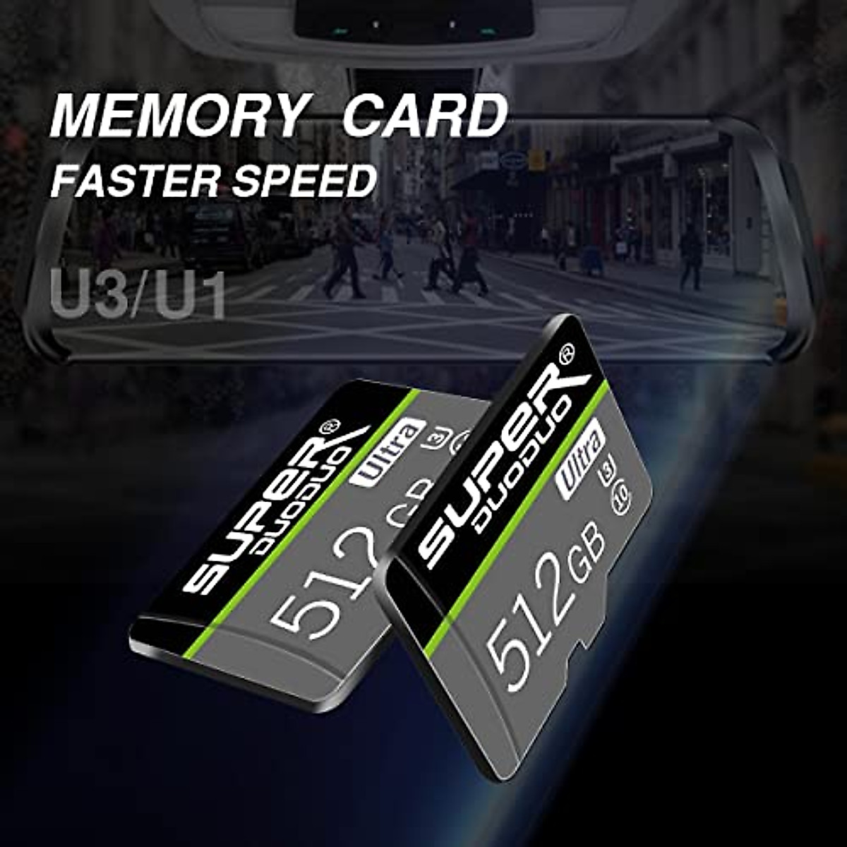 512GB Micro SD Card Memory Card Class 10 High Speed Flash Card for Smartphone/Computer/Camera/Portable Gaming Devices/Dash Cam(512GB)