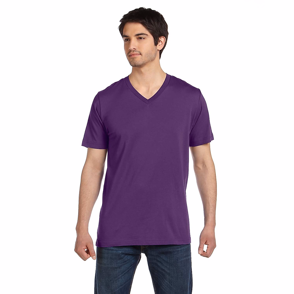 Bella + Canvas Unisex Jersey Short-Sleeve V-Neck T-Shirt 2XL TEAM PURPLE