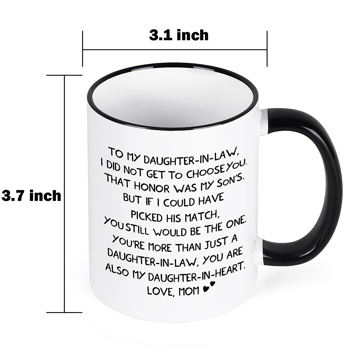 YHRJWN - Daughter In Law Gifts, Funny Daughter In Law Coffee Mug, Gifts for Daughter In Law form Mother In Law, Mothers Day Gifts for Women Daughter In Law, Christmas Birthday Gifts for 11 Oz
