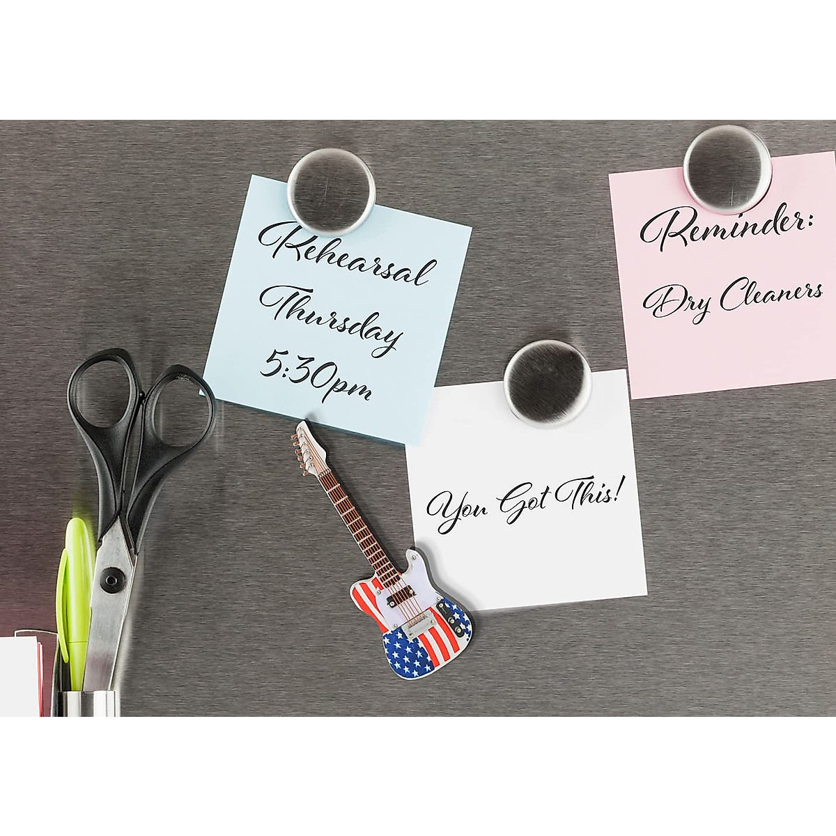 Broadway Gifts Co Miniature US Flag Electric Guitar 4 inch Wood Refrigerator Magnet