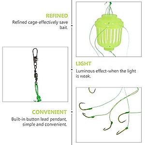 BESPORTBLE 2pcs Fluorescent Explosion Hook Lure Cage Carp Feeder Trap Fishing Hook Bait Feeder Trap Cage Fishing Bait Basket Lure Trap Hook Fishing Bait Hook Carp Fishing Feeder Bait Trap